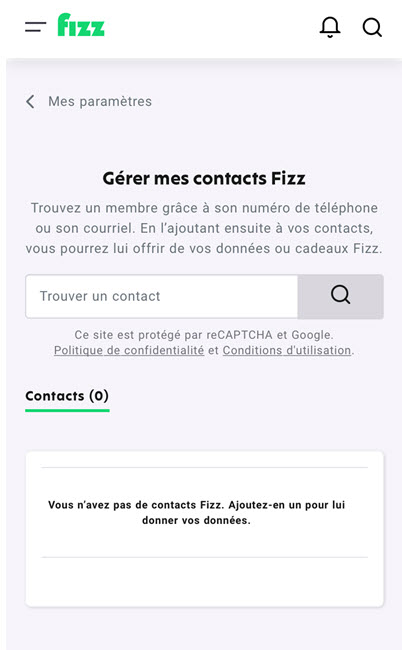 Comment gérer mes contacts | Fizz